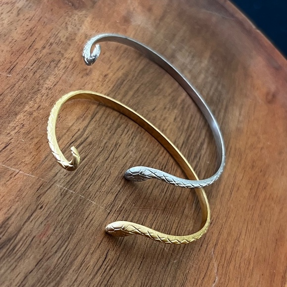 Jewelry | New Stainless Steel Gold Silver Snake Bracelet Bangle | Poshmark